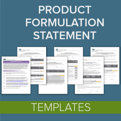 USDA Product Formulation Statement Templates | My Food Program