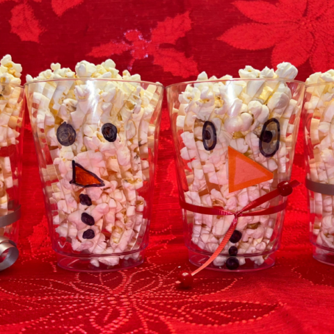 Snowman Popcorn Cups | My Food Program