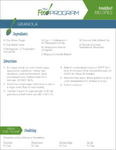 CACFP-Creditable Recipe Collection | My Food Program