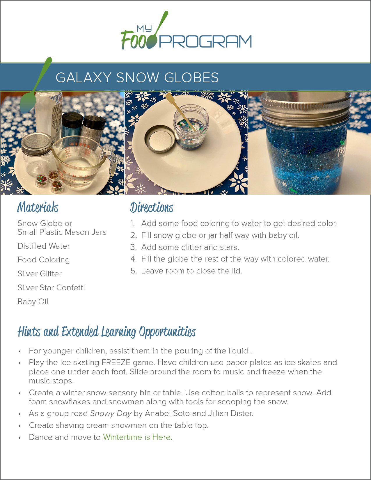 Crafts & Activities | My Food Program