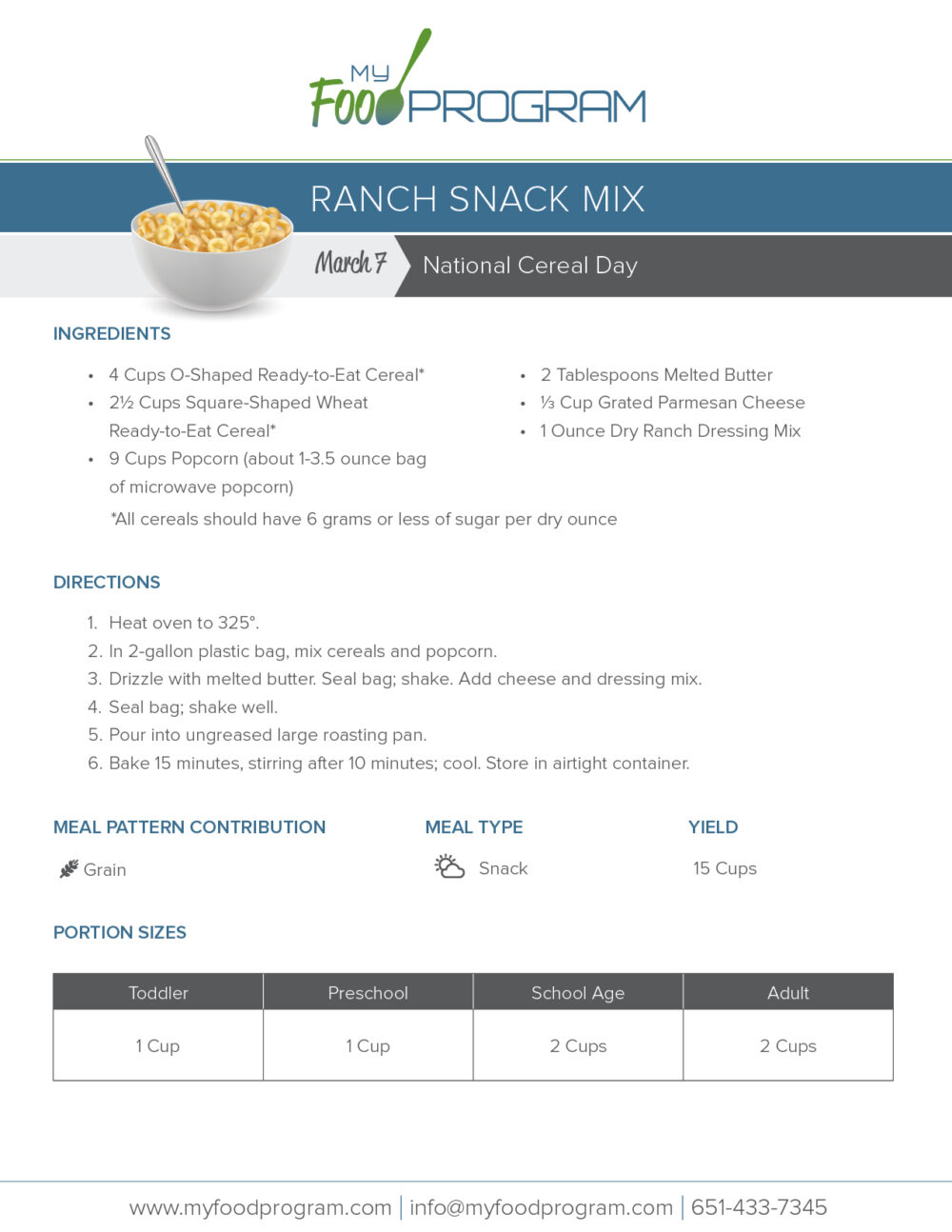 March 2024 Menus & Recipes | My Food Program