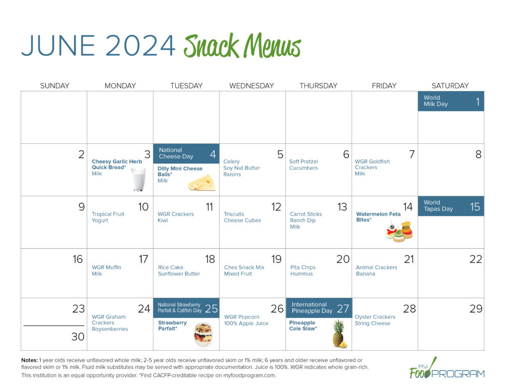 June 2024 Menus & Recipes | My Food Program