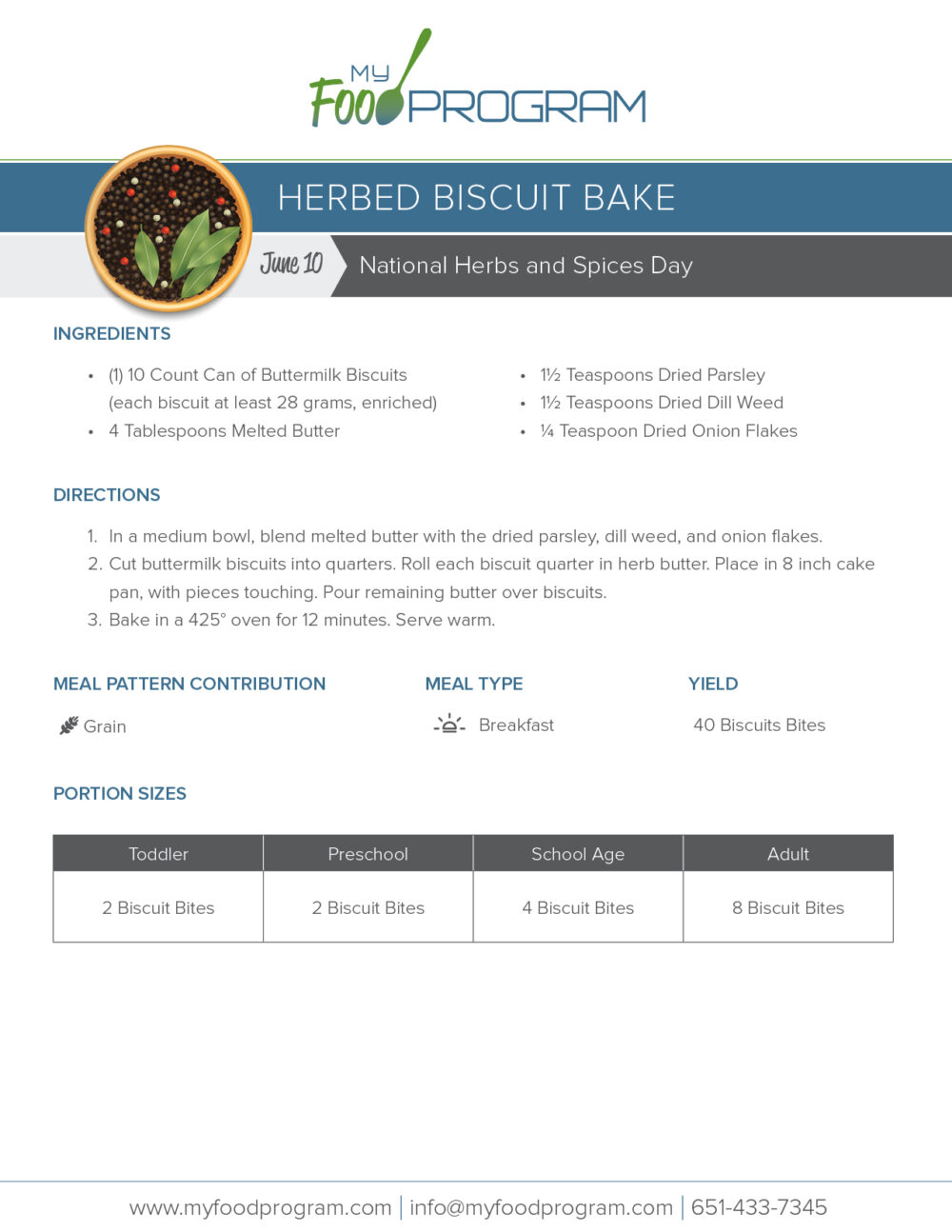 June 2024 Menus & Recipes | My Food Program