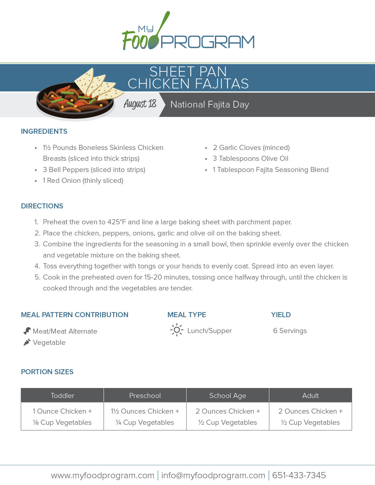 August 2024 Menus & Recipes | My Food Program