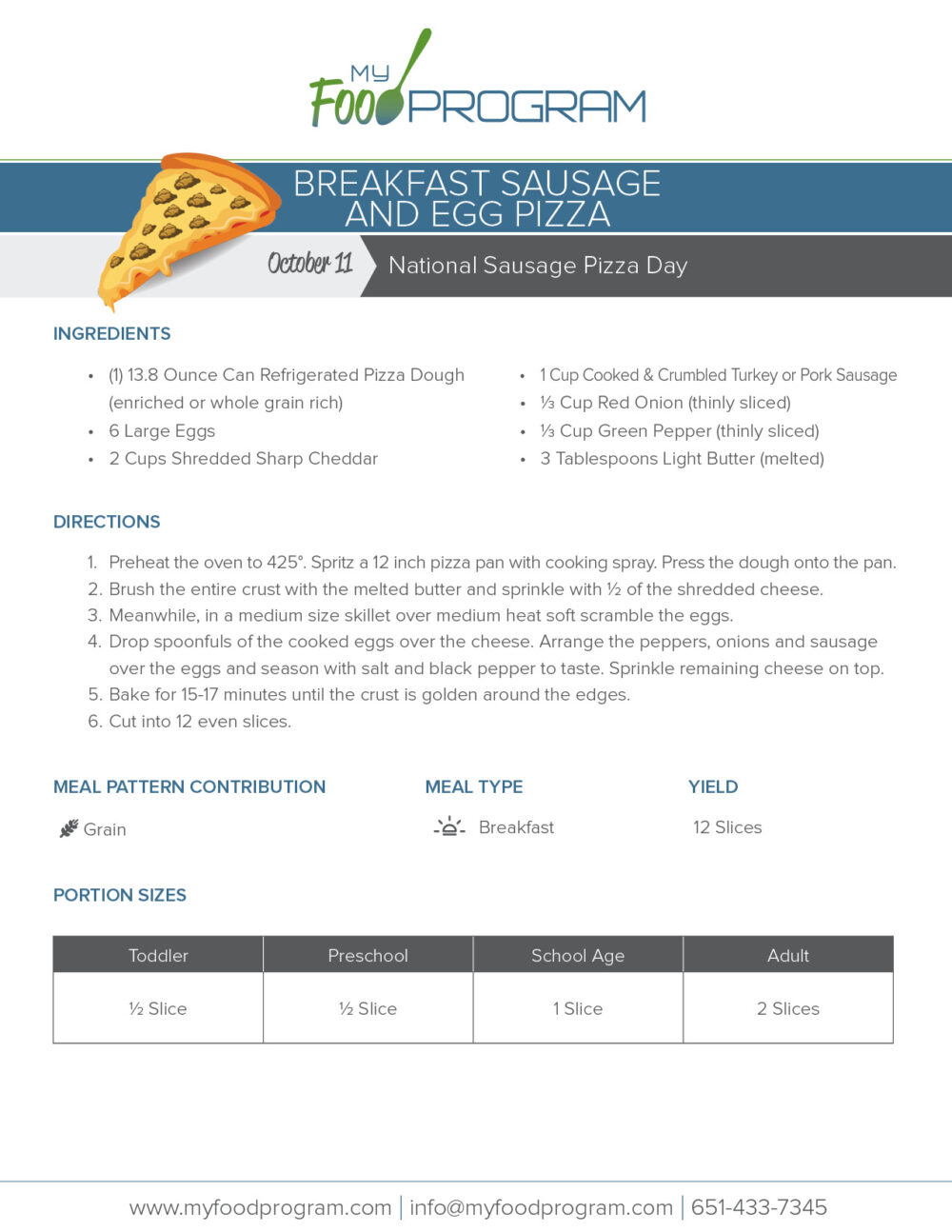 October 2024 Menus & Recipes | My Food Program