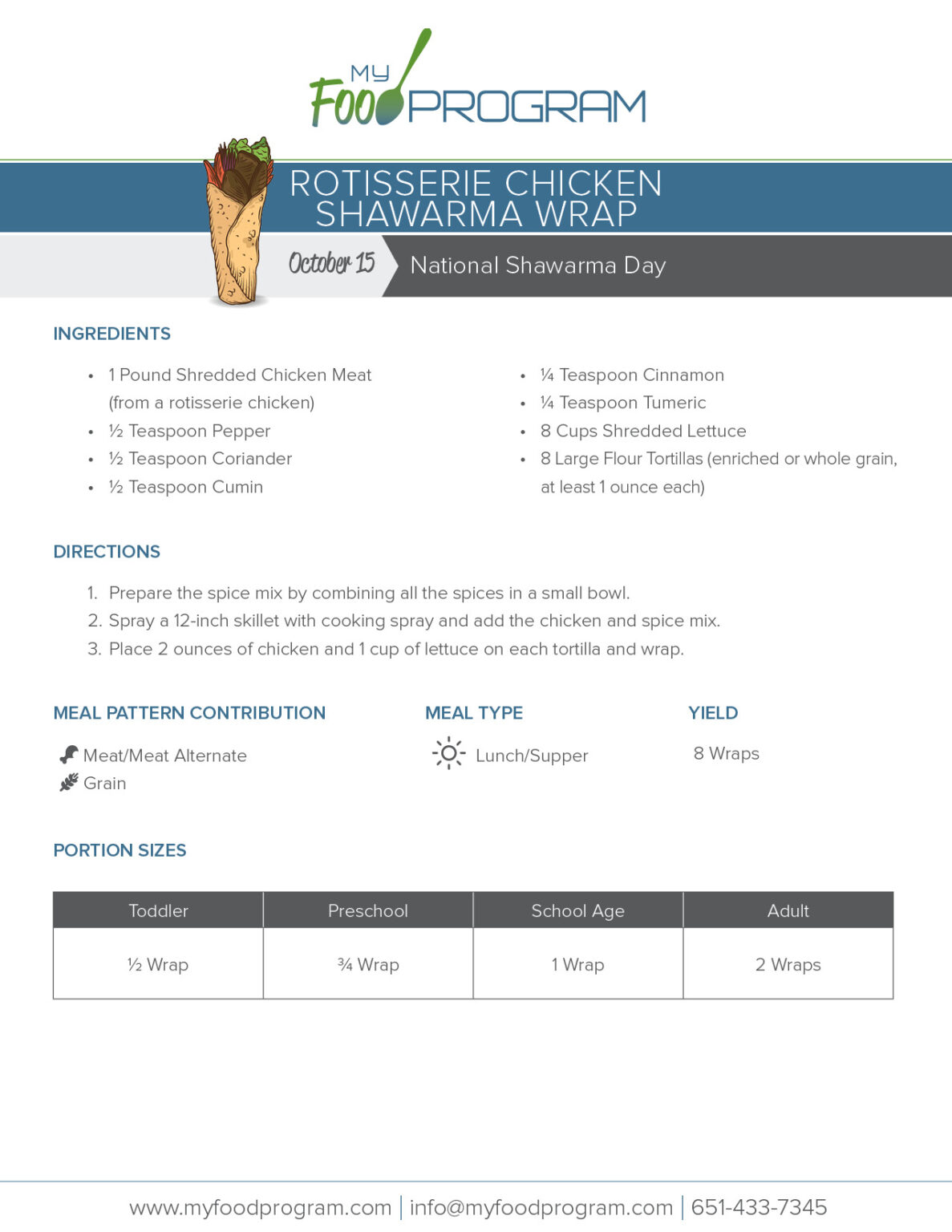 October 2024 Menus & Recipes | My Food Program