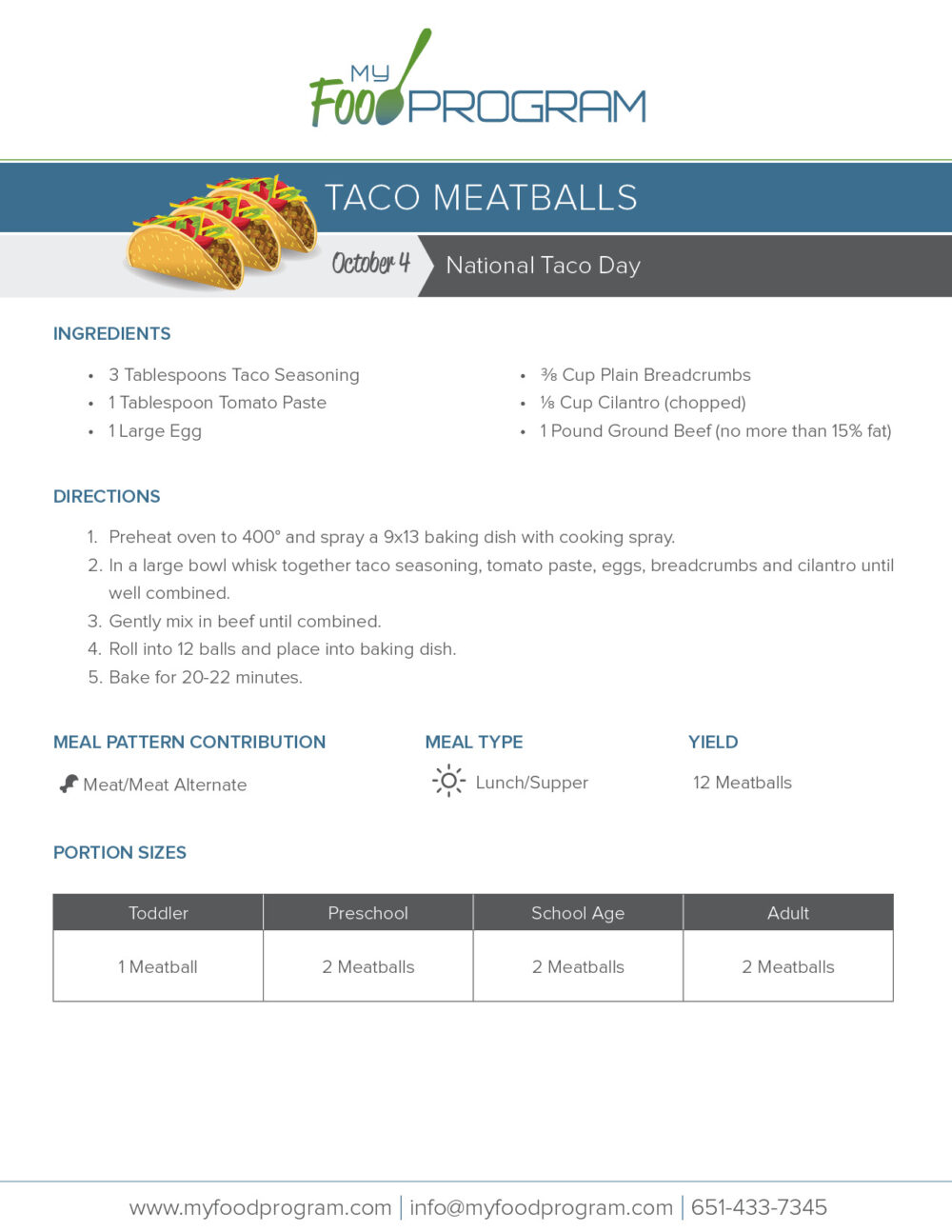 October 2024 Menus & Recipes | My Food Program