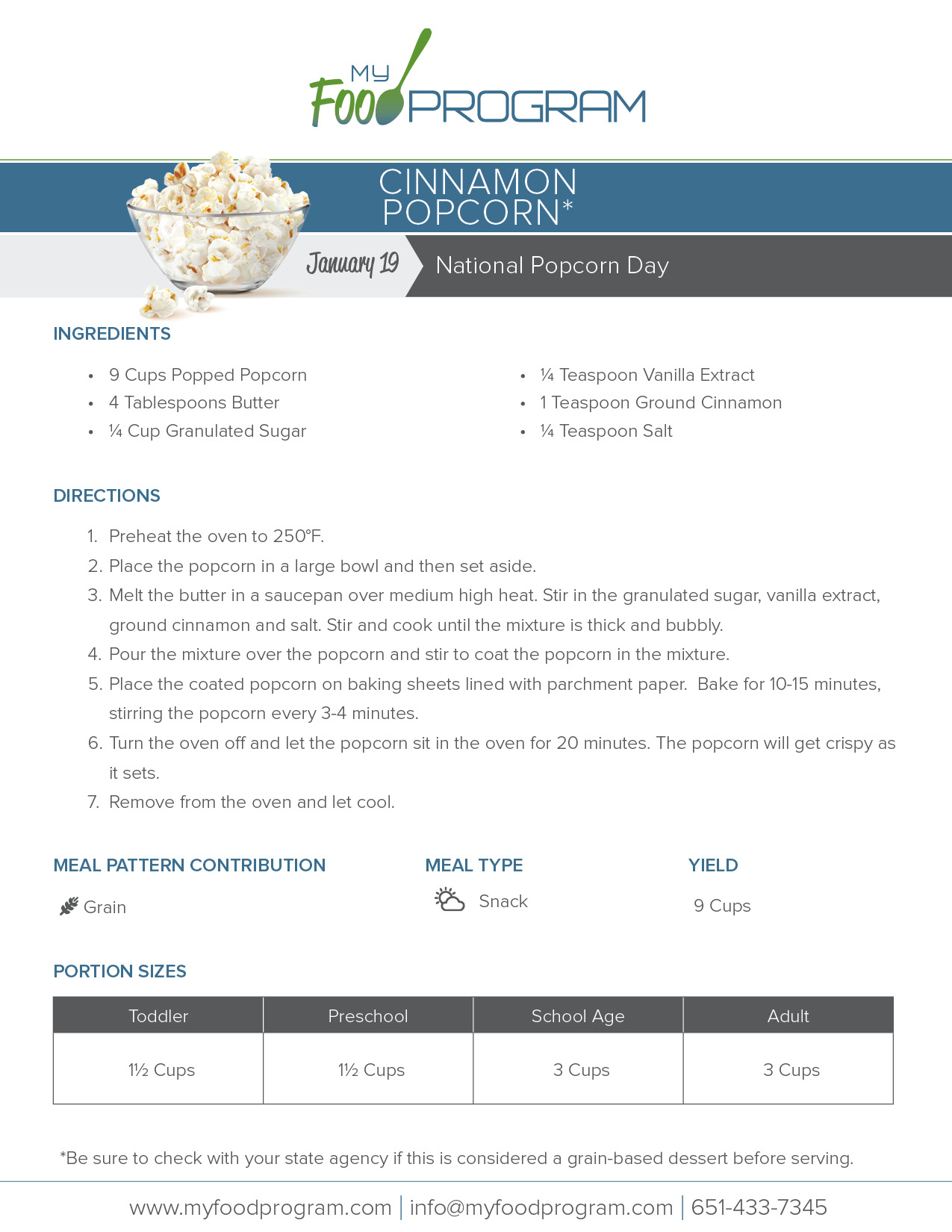 January 2025 Menus & Recipes | My Food Program