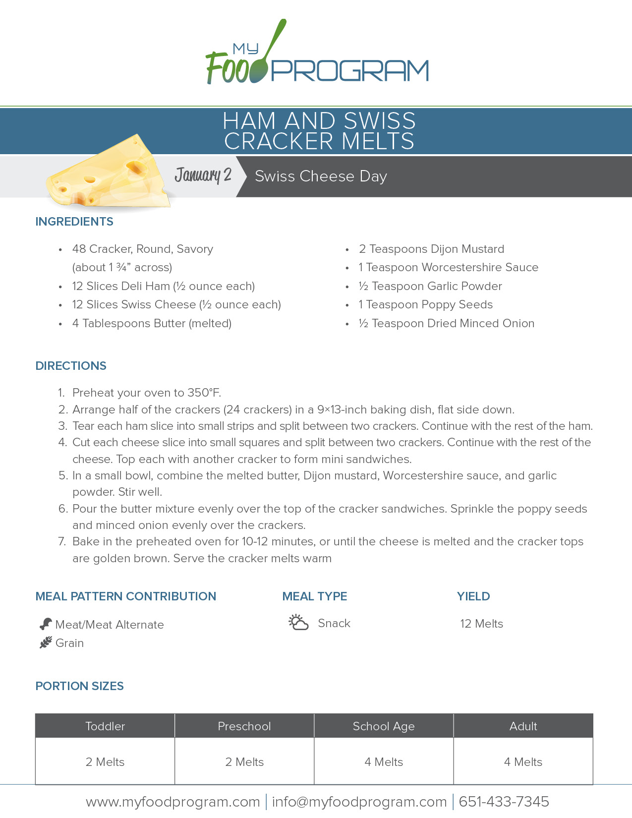 January 2025 Menus & Recipes | My Food Program