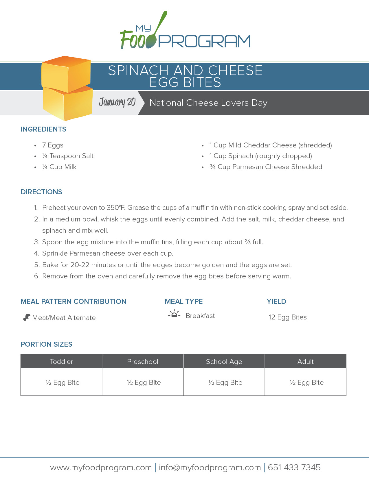 January 2025 Menus & Recipes | My Food Program