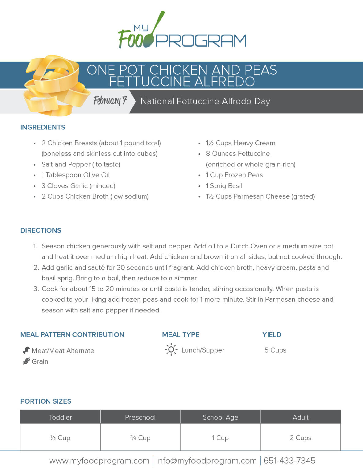 February 2025 Menus & Recipes | My Food Program