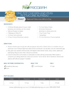 February 2025 Menus & Recipes | My Food Program