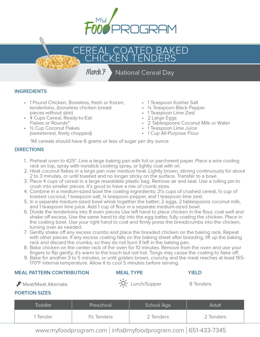 March 2025 Menus & Recipes | My Food Program