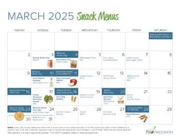 March 2025 Menus & Recipes | My Food Program