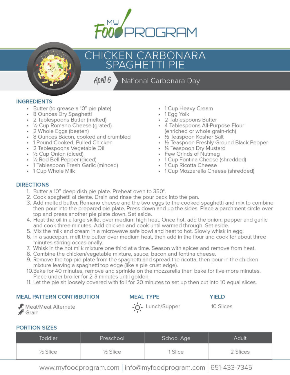 April 2025 Menus & Recipes | My Food Program