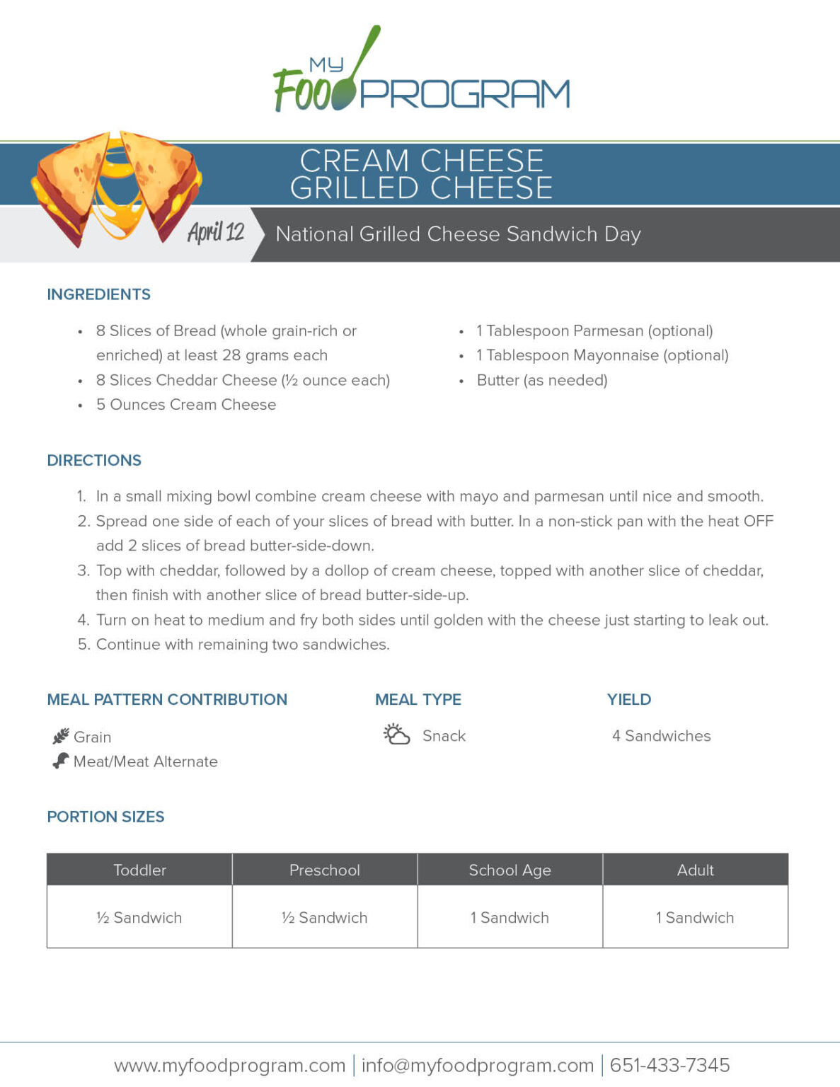 April 2025 Menus & Recipes | My Food Program