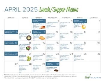 April 2025 Menus & Recipes | My Food Program