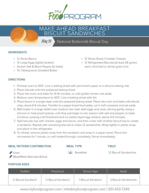 May 2025 Menus & Recipes | My Food Program