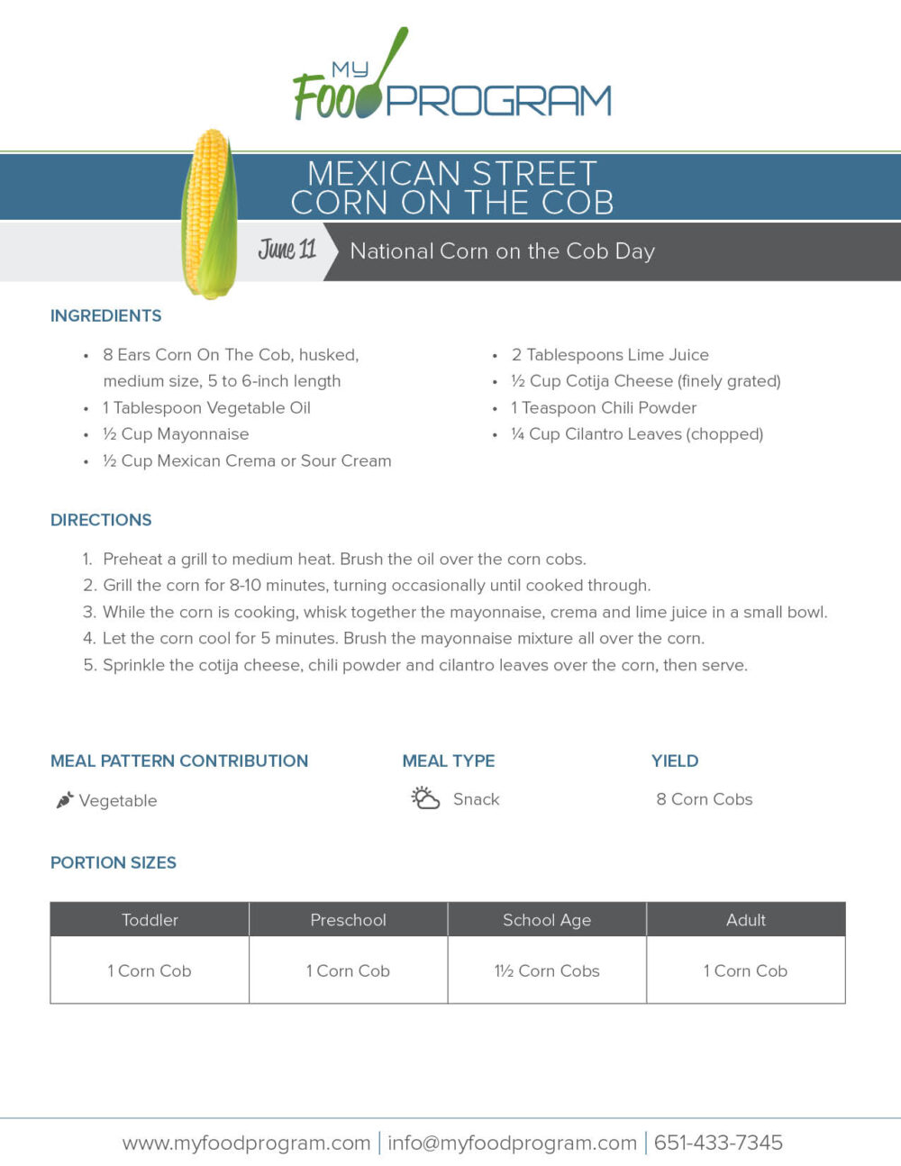 June 2025 Menus & Recipes | My Food Program
