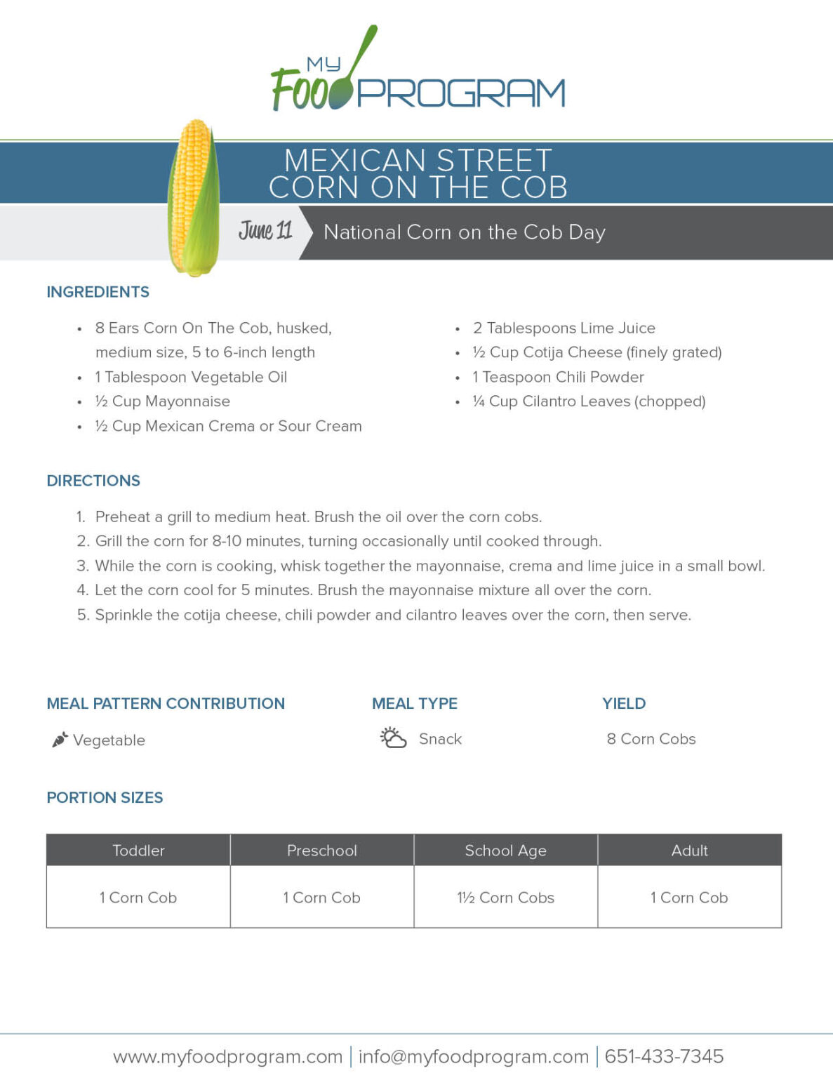 June 2025 Menus & Recipes | My Food Program