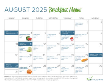 August 2025 Menus & Recipes | My Food Program