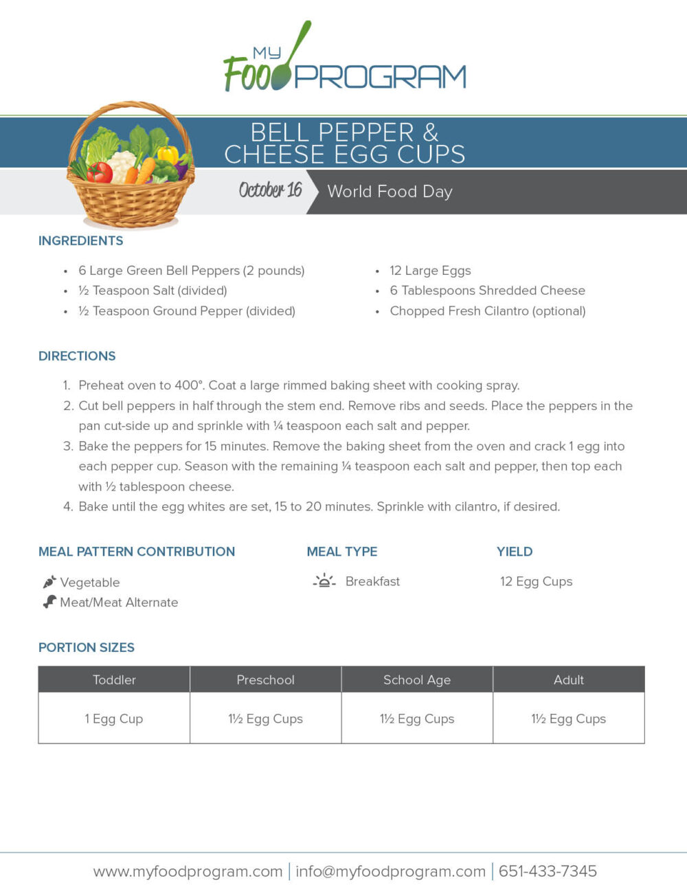 October 2025 Menus & Recipes | My Food Program