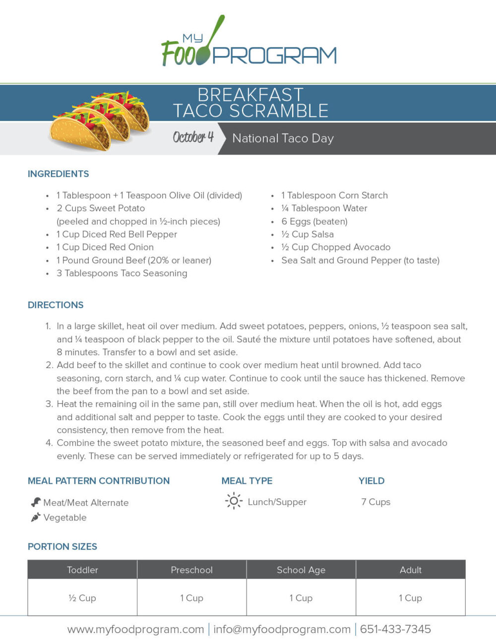 October 2025 Menus & Recipes | My Food Program