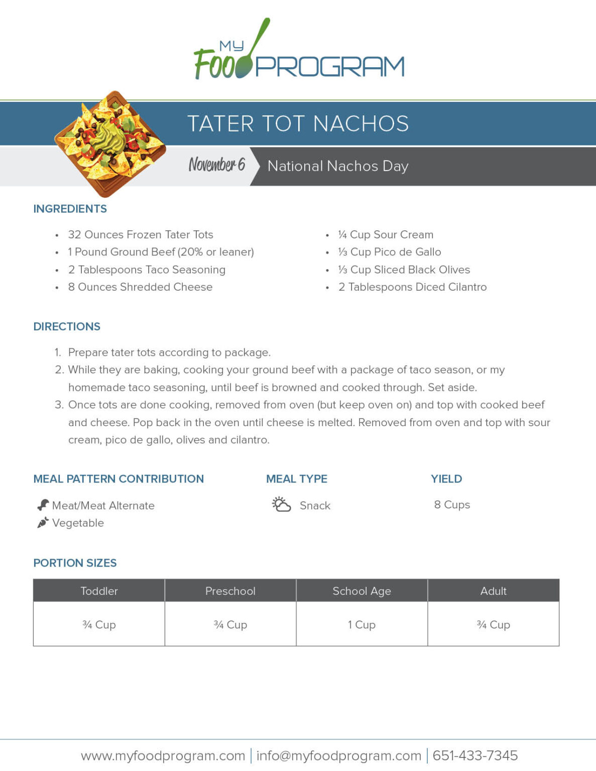 November 2025 Menus & Recipes | My Food Program