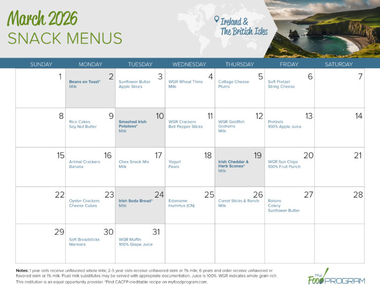 March 2026 Menus & Recipes | My Food Program